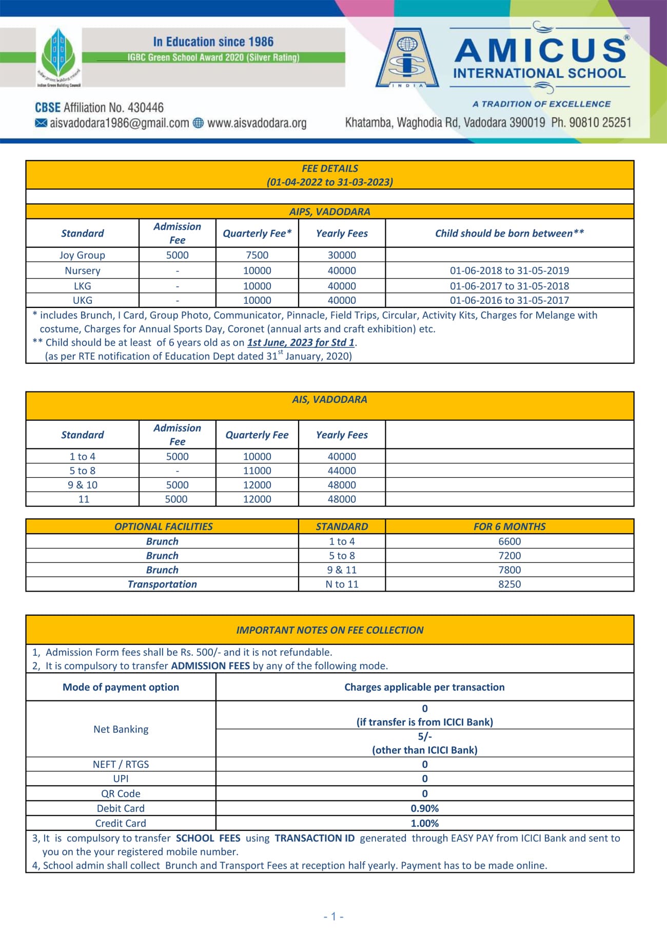 Amicus International School Vadodara
