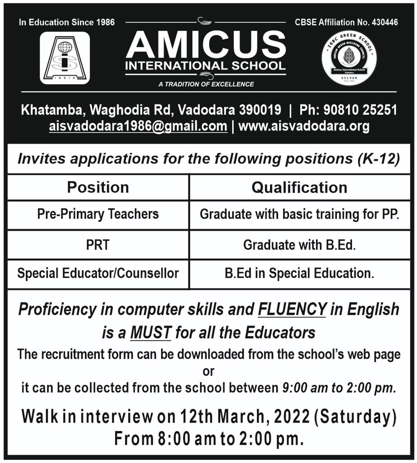 Amicus International School Vadodara